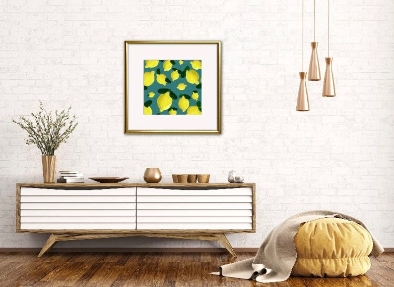 Lemon Wallpaper Print - Etsy