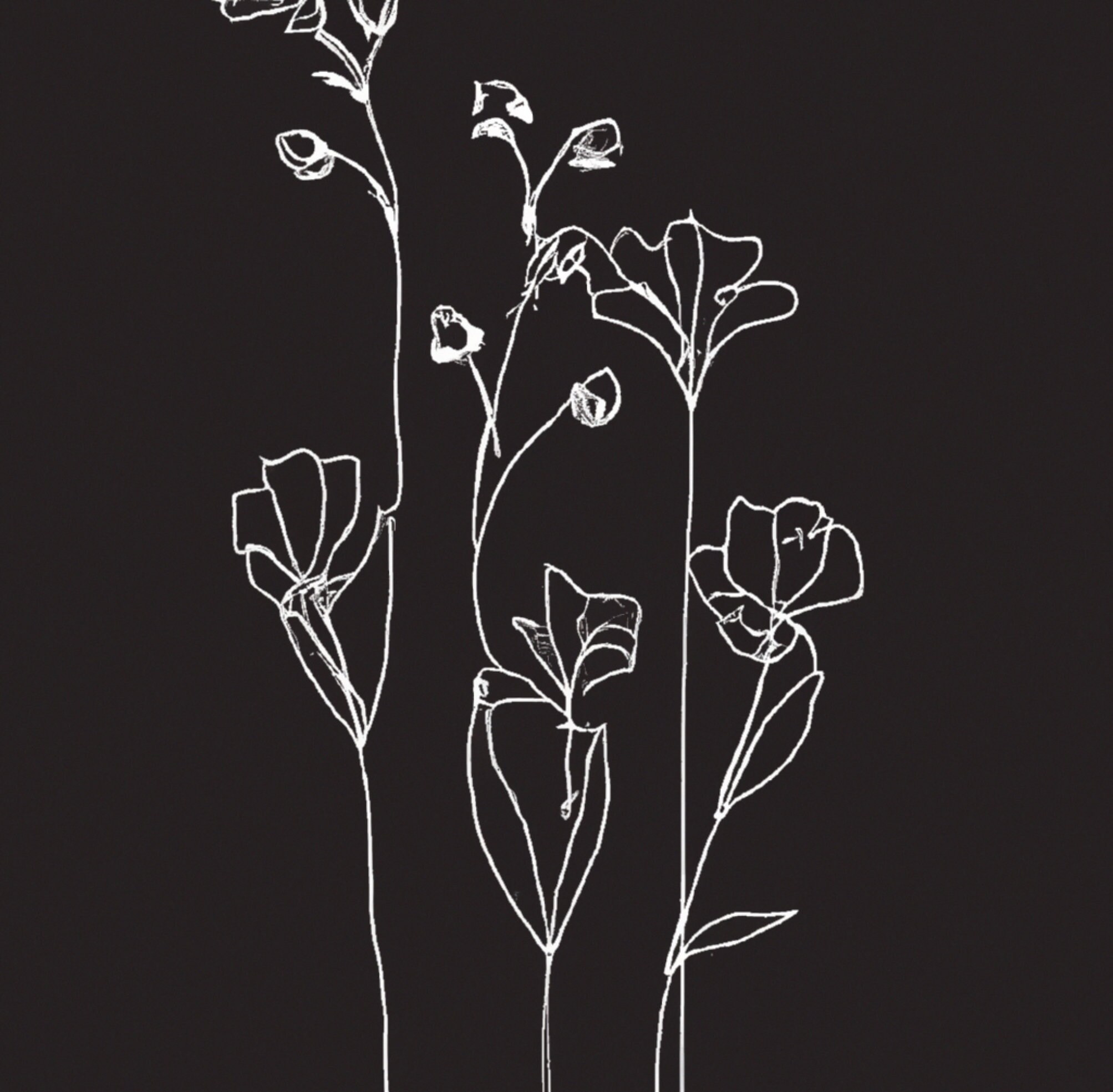 Simple Line Drawing of Flowers - Etsy