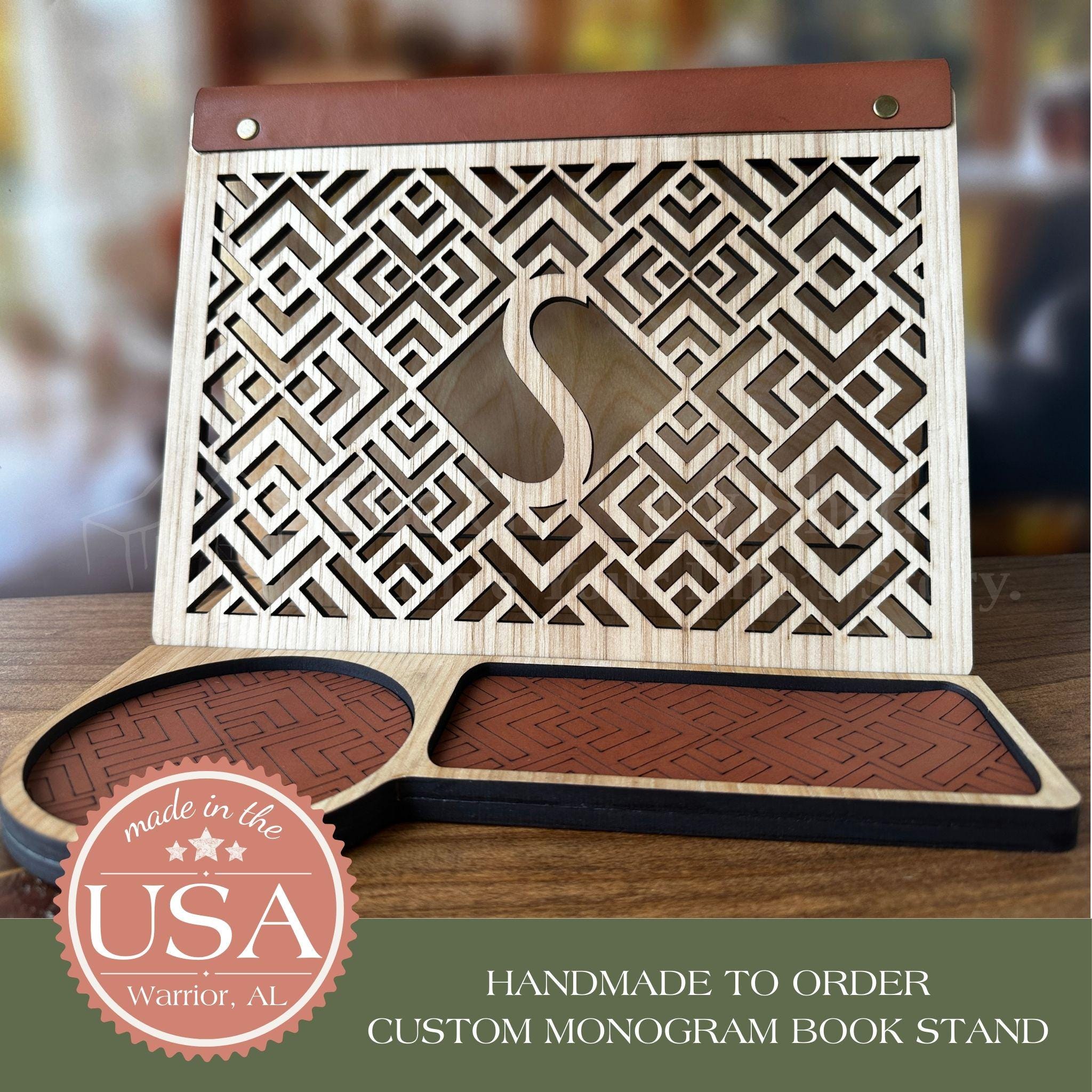 Geometric Monogram Book Stand, Modern Contemporary Functional Decor - Etsy