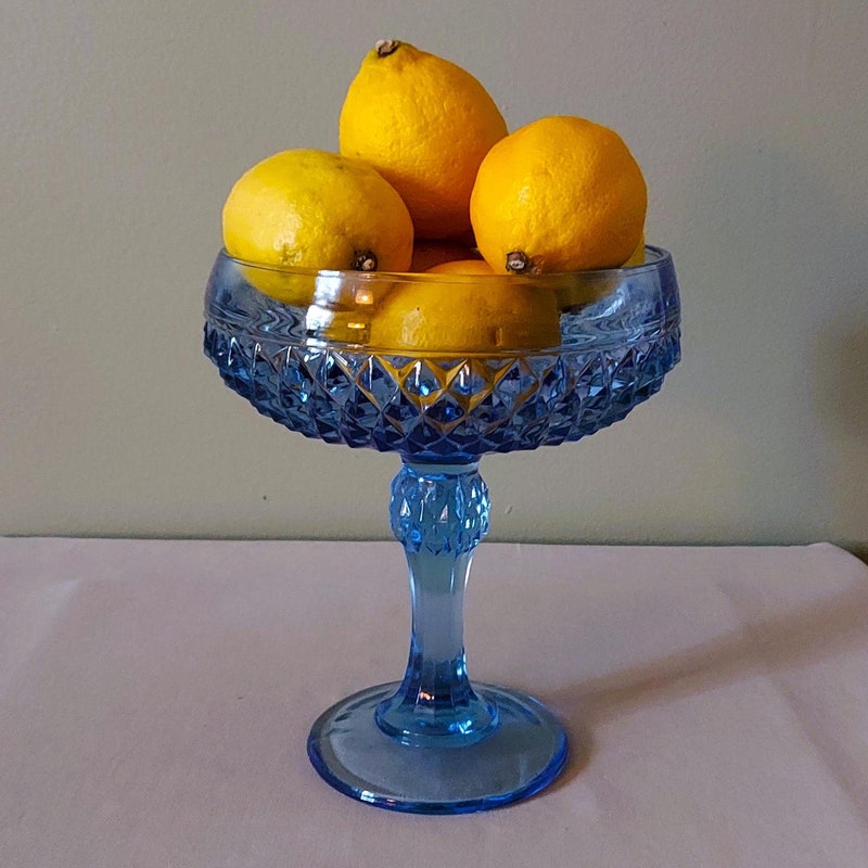 Blue Glass Compote - Etsy