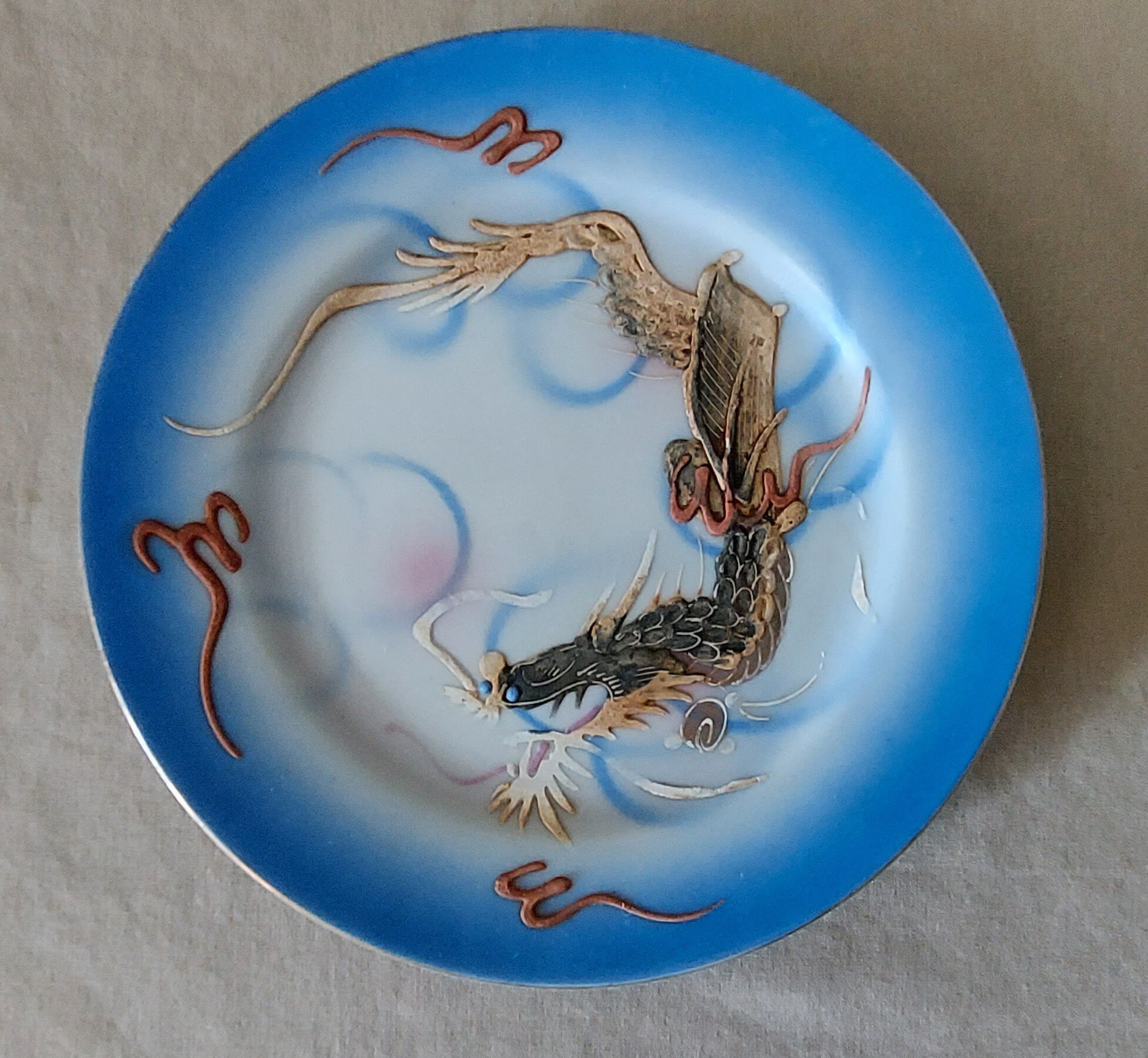 Vintage Moriage Japanese Dragonware Plate - Etsy