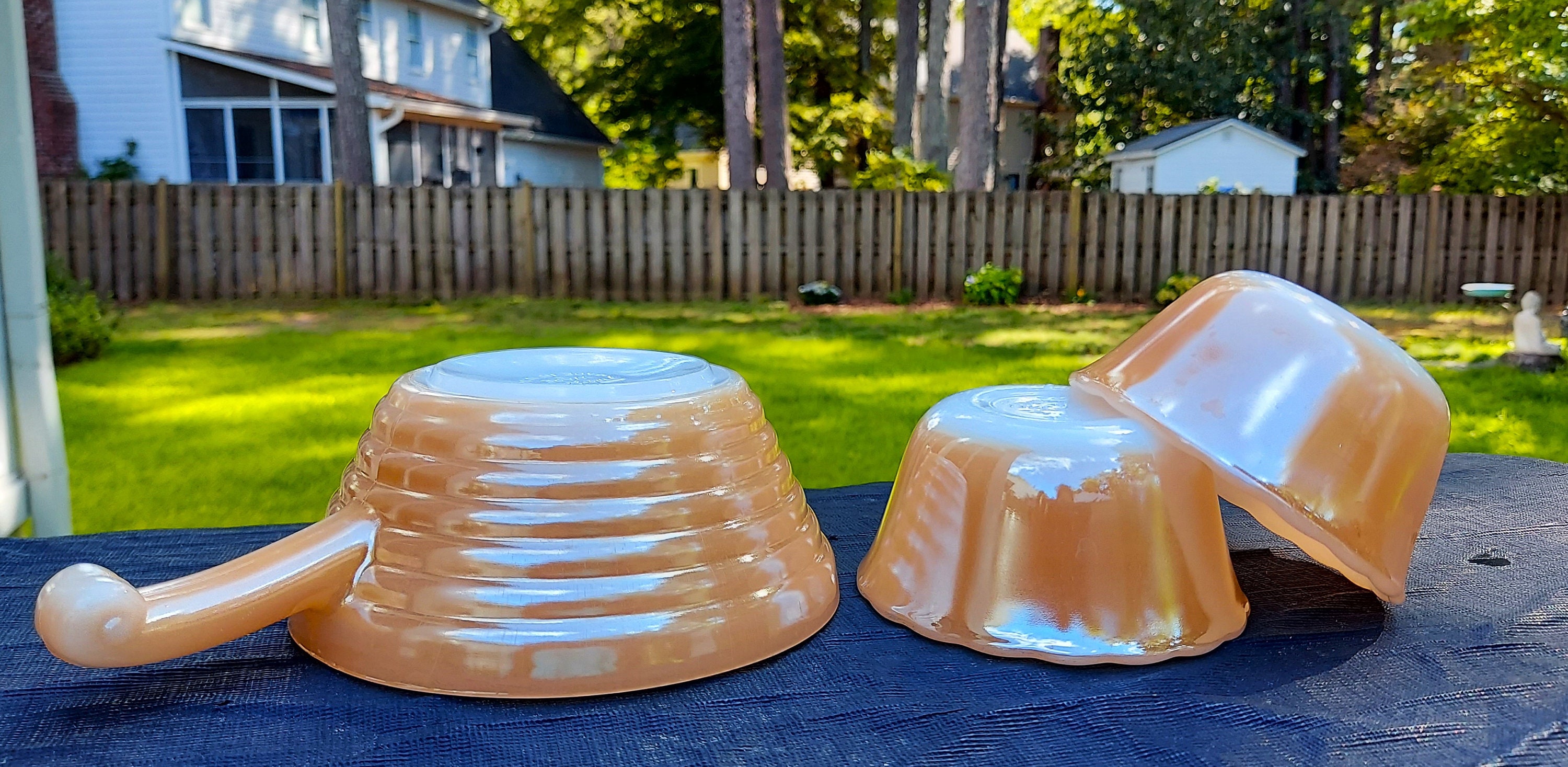 Vintage Fire-king Peach Lusterware Ramekins/custard/ Soufflé Cups - Etsy