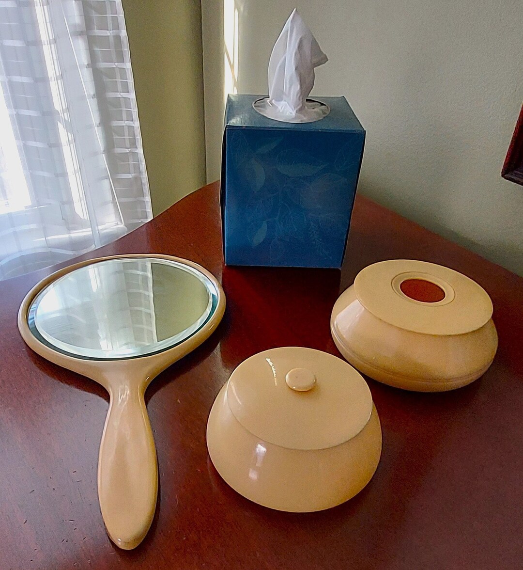 Vintage Bakelite Art Deco Vanity Dresser Set - Etsy