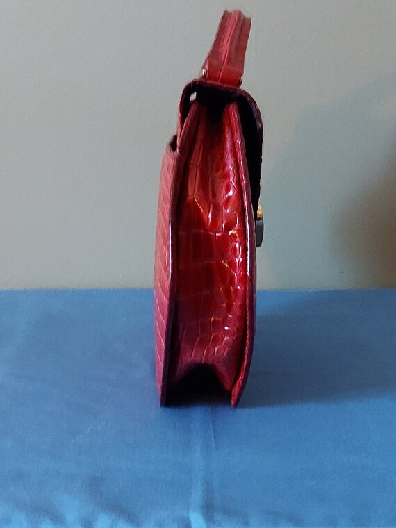 Vintage Y2K Red Patent Leather Hexagonal Handbag - Gem
