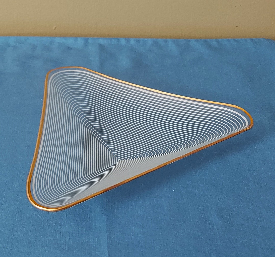 Vintage German Midcentury Op Art Glass Dish - Etsy