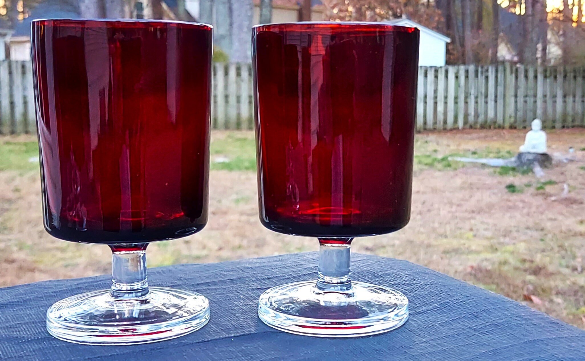 Vintage Ruby Red Crystal Stemware - Etsy