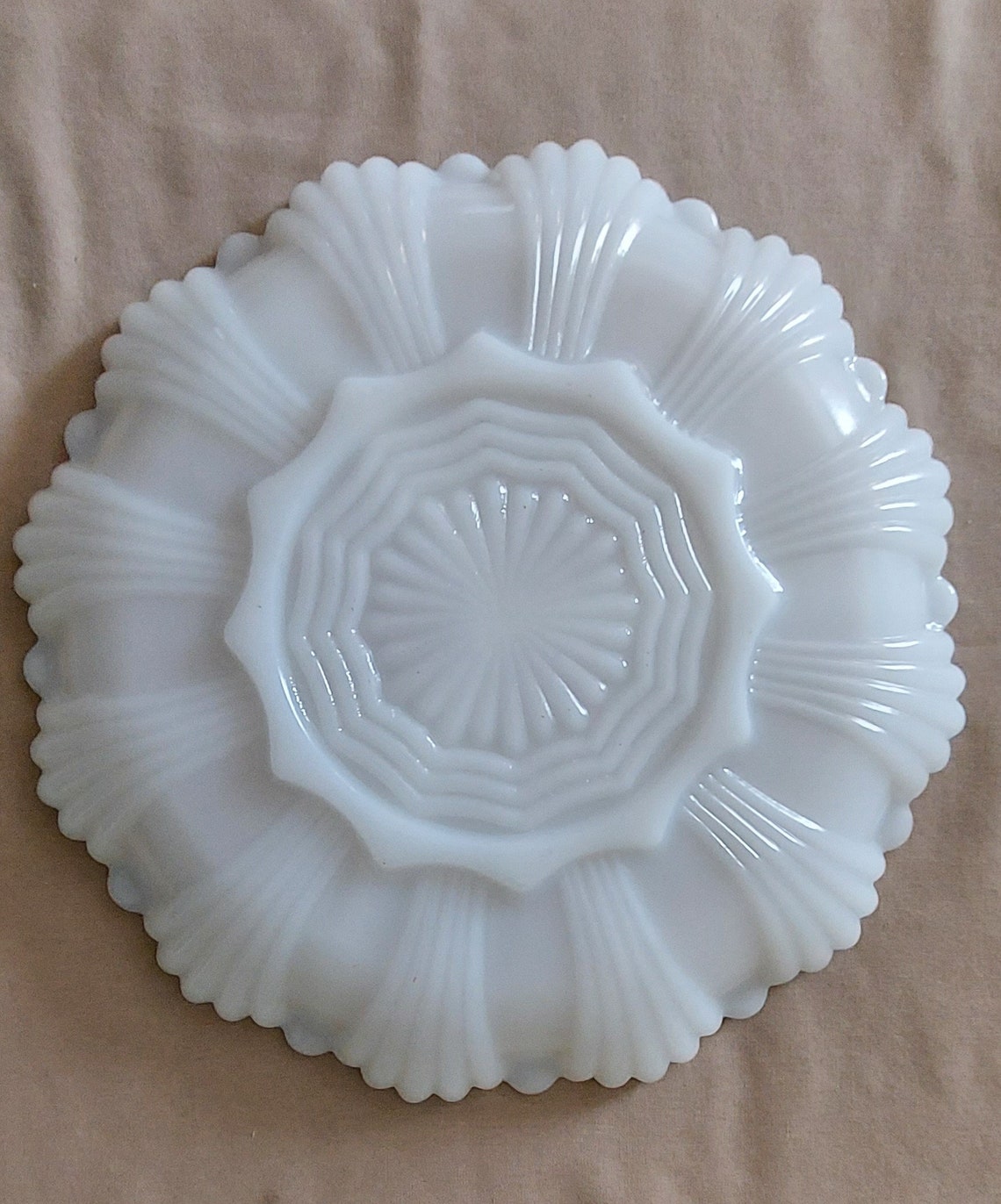 Fire-king Milk Glass 3 Sectional Serving Dish - Etsy