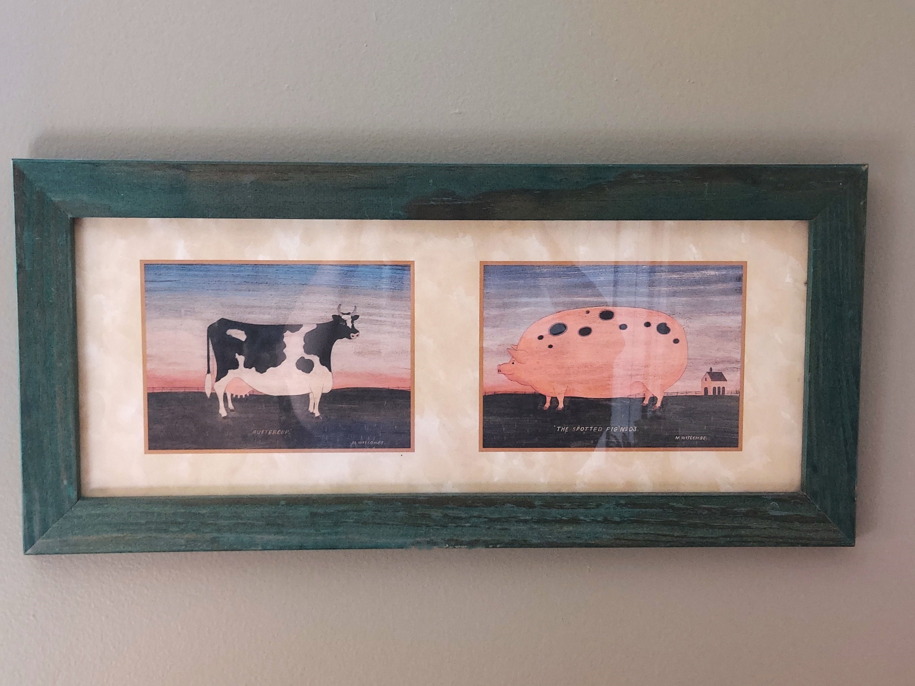 Vintage Martin Wiscombe Farmland Cow and Pig Framed Print - Etsy
