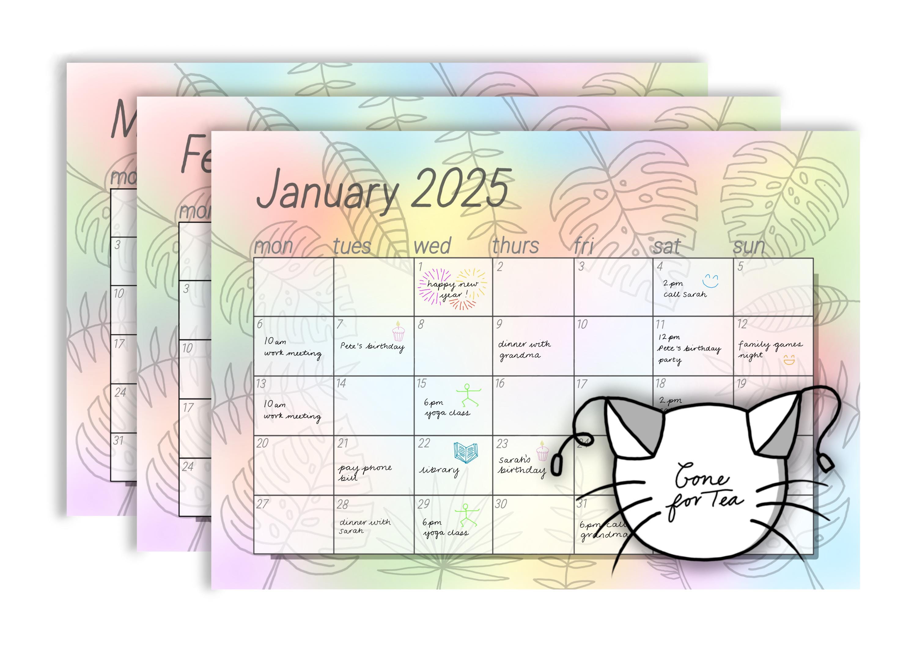 2025 Digital Calendar - Etsy