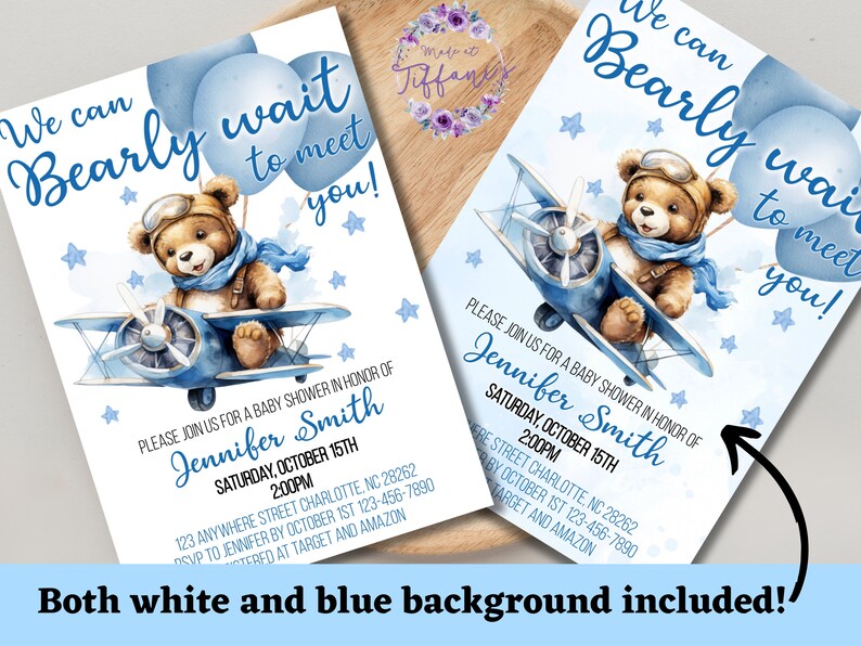 EDITABLE We Can Bearly Wait Baby Shower Invitation for Boy - Etsy