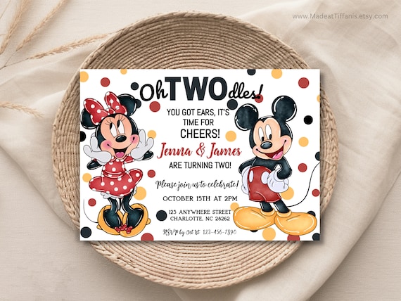Invitations For Twins Mickey And Minnie Mickey Mouse Clubhouse Or