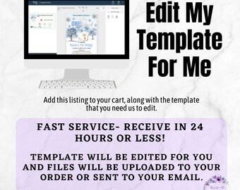 Personalize My Template for Me Add on Service - Etsy