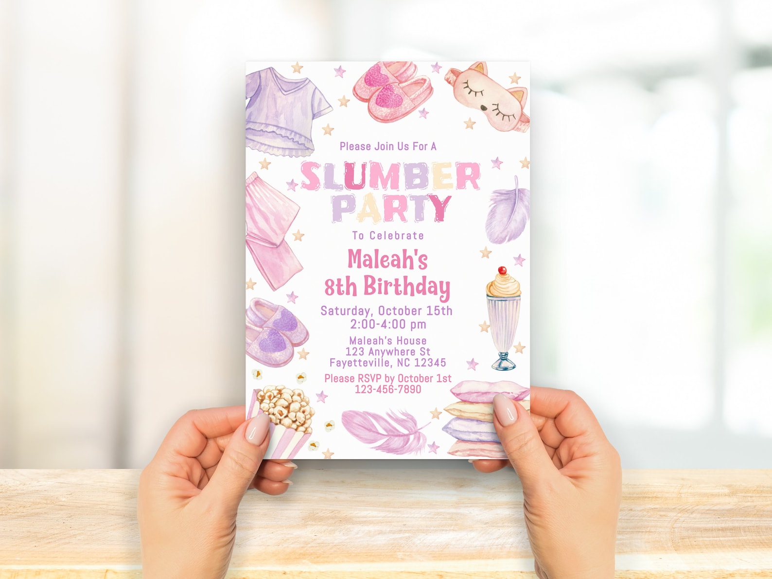 EDITABLE Slumber Party Invitation, Sleepover Invite, 1st 2nd 3rd 4th ...