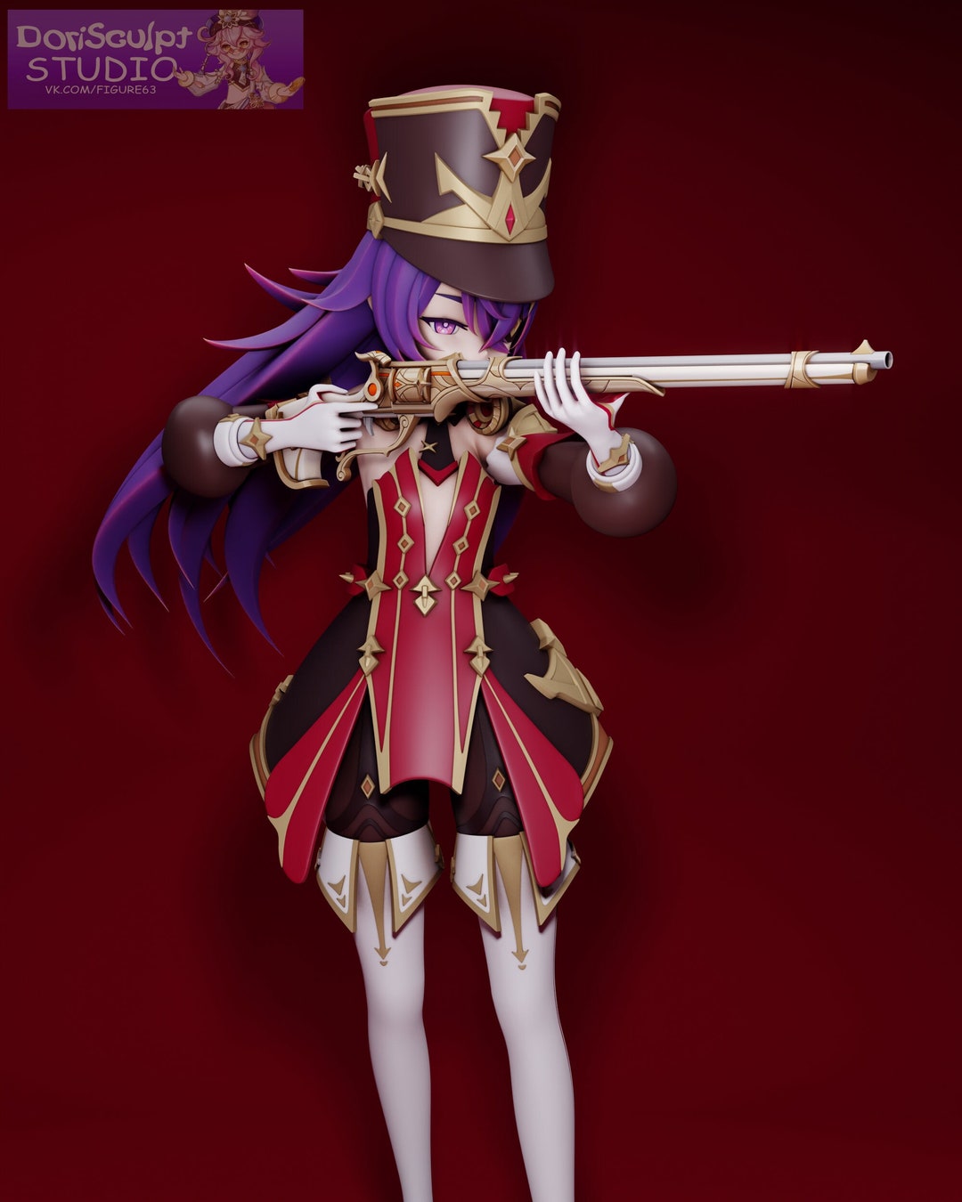 Chevreuse Unpainted Figure From Genshin Impact Collectible Statue for ...