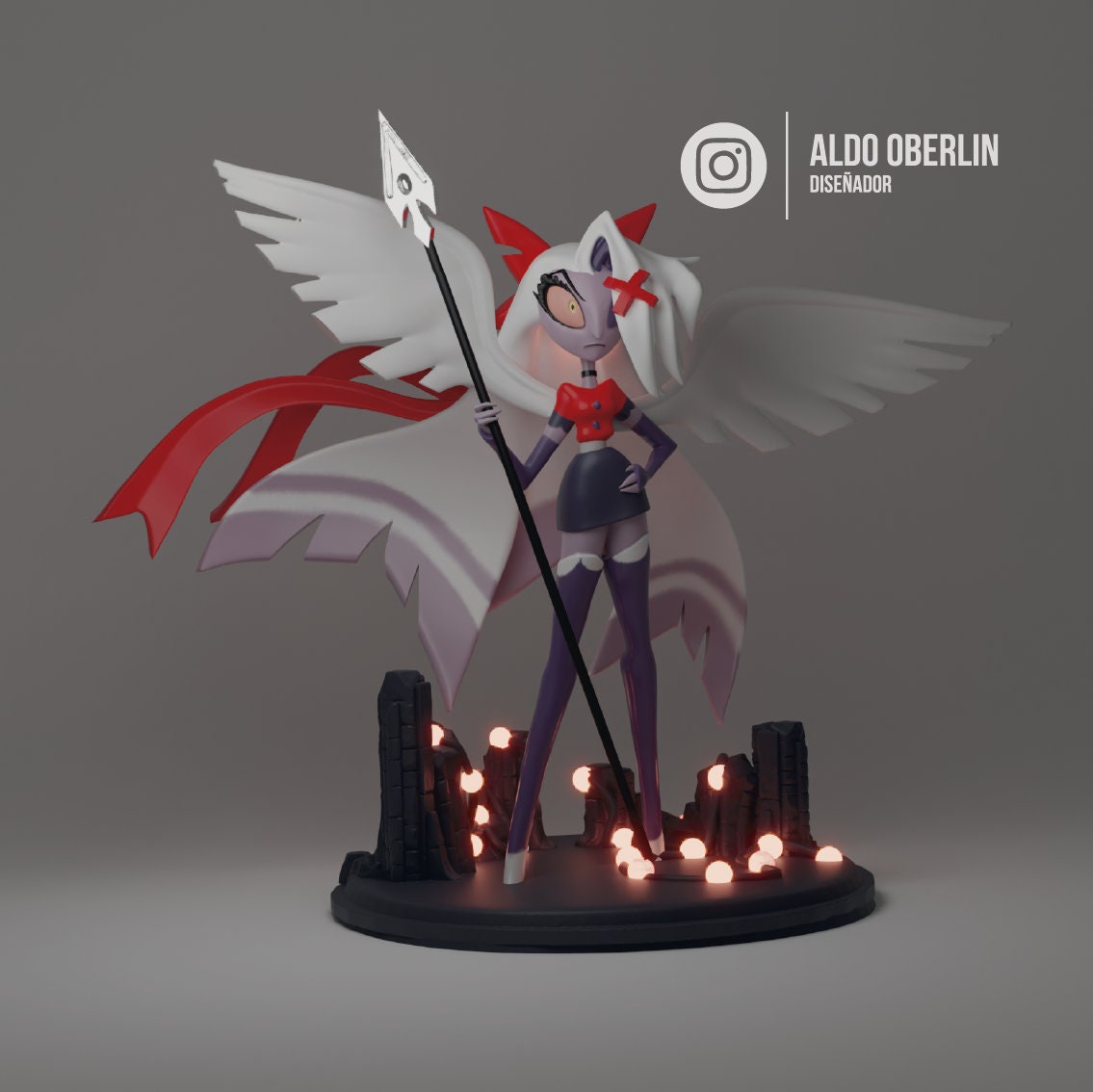 Vaggie With Wings From Hazbin Hotel Collectible Statue for Your Home or ...