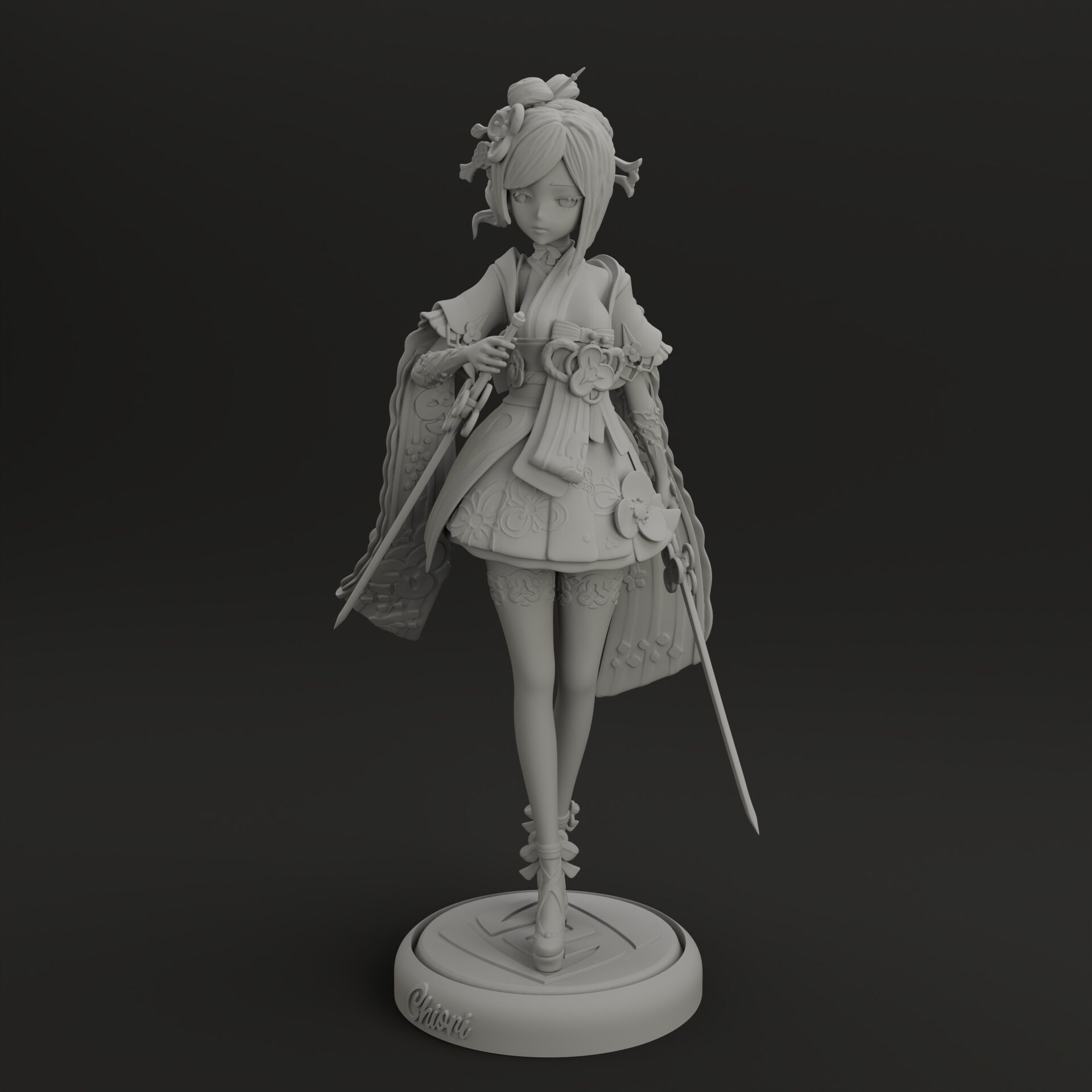 Chiori Unpainted Figure From Genshin Impact Collectible Statue for Your ...