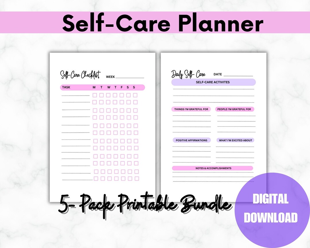 Digital Self-care Checklist for Mental Health and Wellness Planner 2023 ...