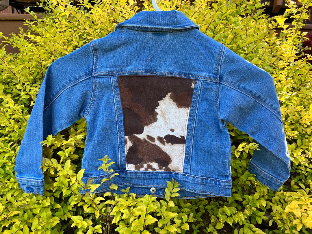 Toddler Cow Print Denim Jacket, Old Navy Jacket, Cow Print, Western ...
