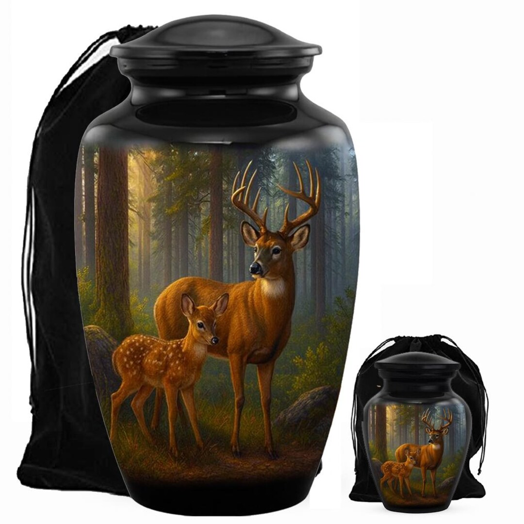 Deer Cremation Urn: Hunting Memorial Urn, Adult Ashes (220 Lbs) With ...