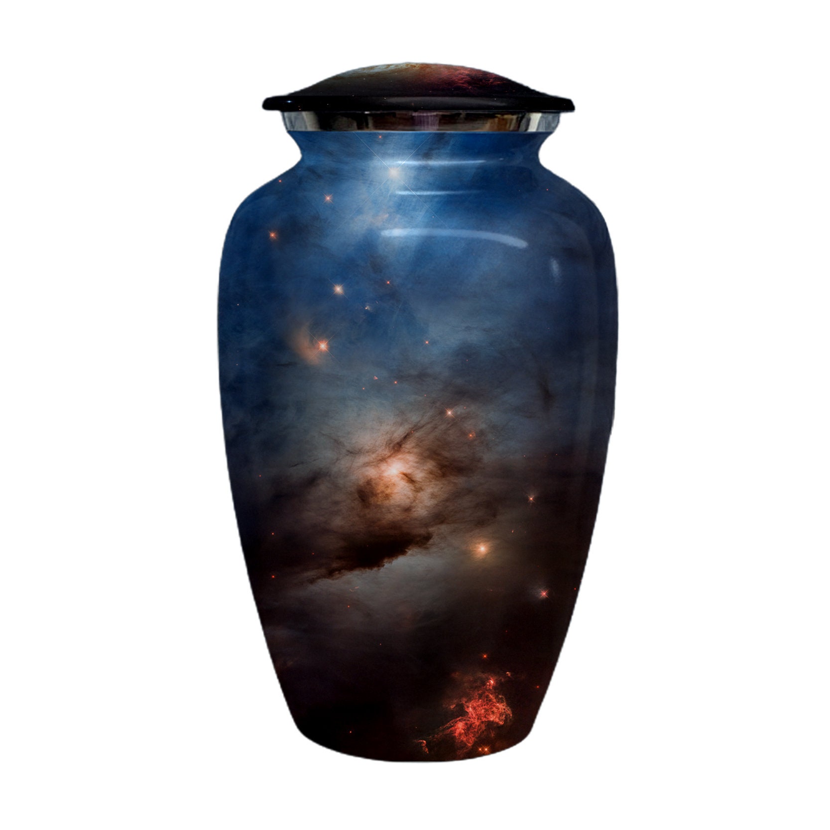 Galaxy Cremation Urn for Human Ashes: Hand-painted Alloy Memorial Urn ...