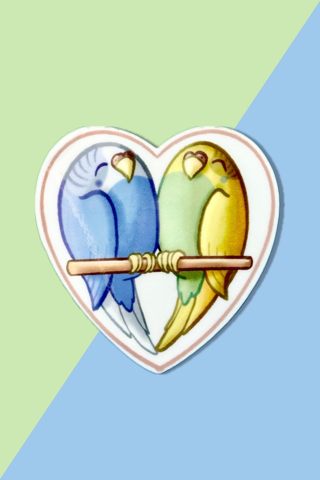 Cute Parakeet Budgie Buddies Sticker Cute Bird Sticker Love Birds - Etsy