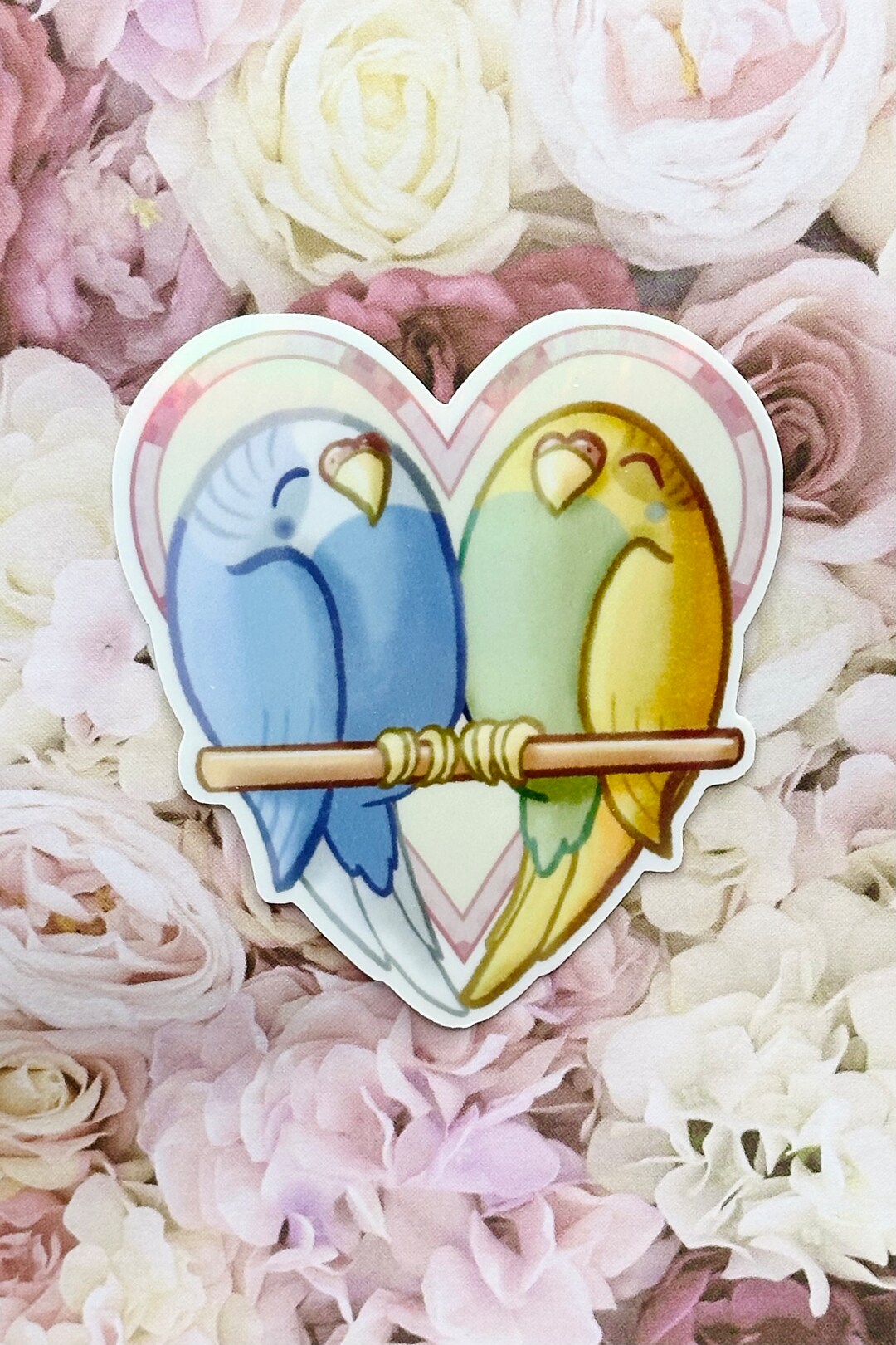 Cute Love Birds Sticker for Laptops, Water Bottles, Journals, and ...
