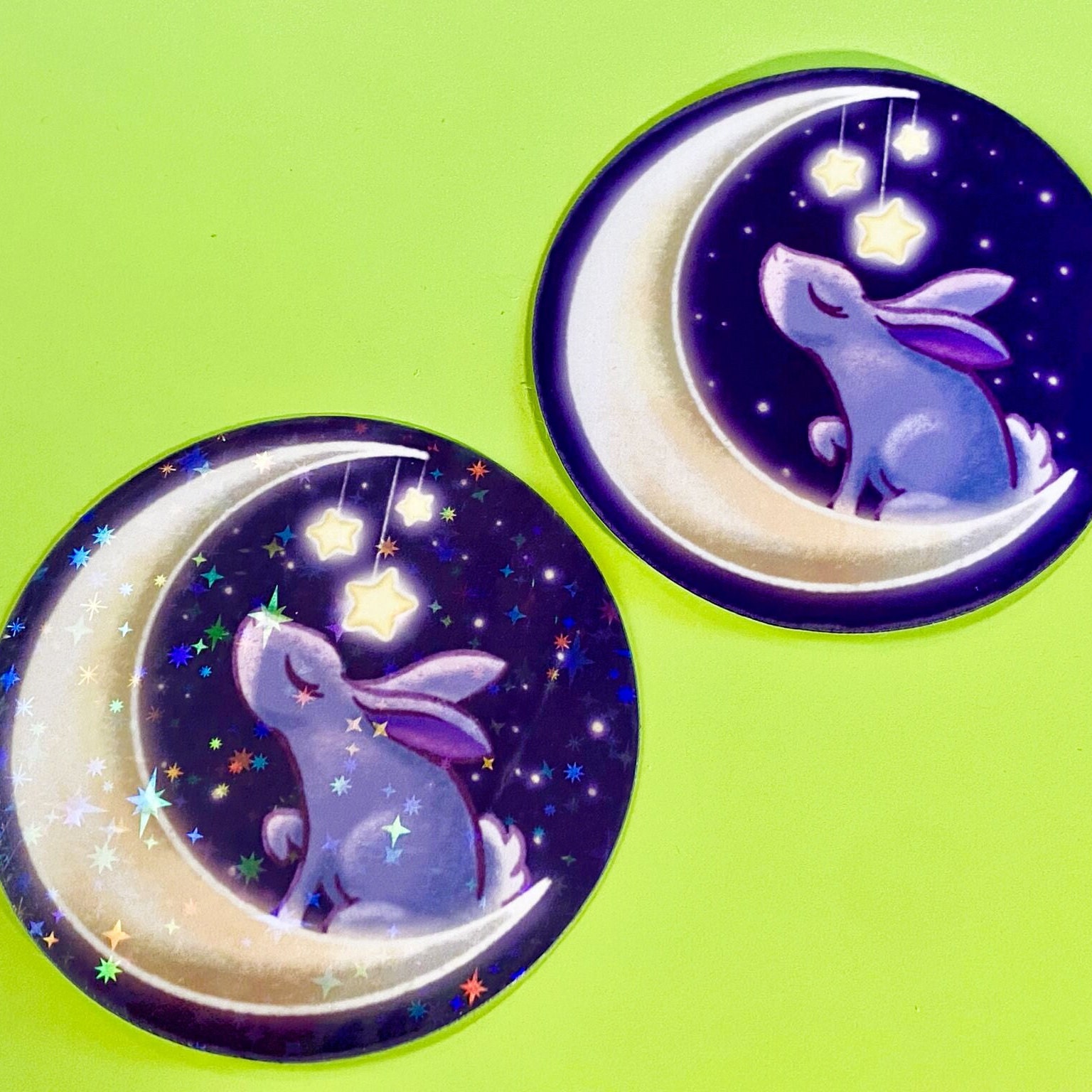 Moon Bunny Sticker Decal Bunny Sticker Cute Bunny Sticker Moon and ...
