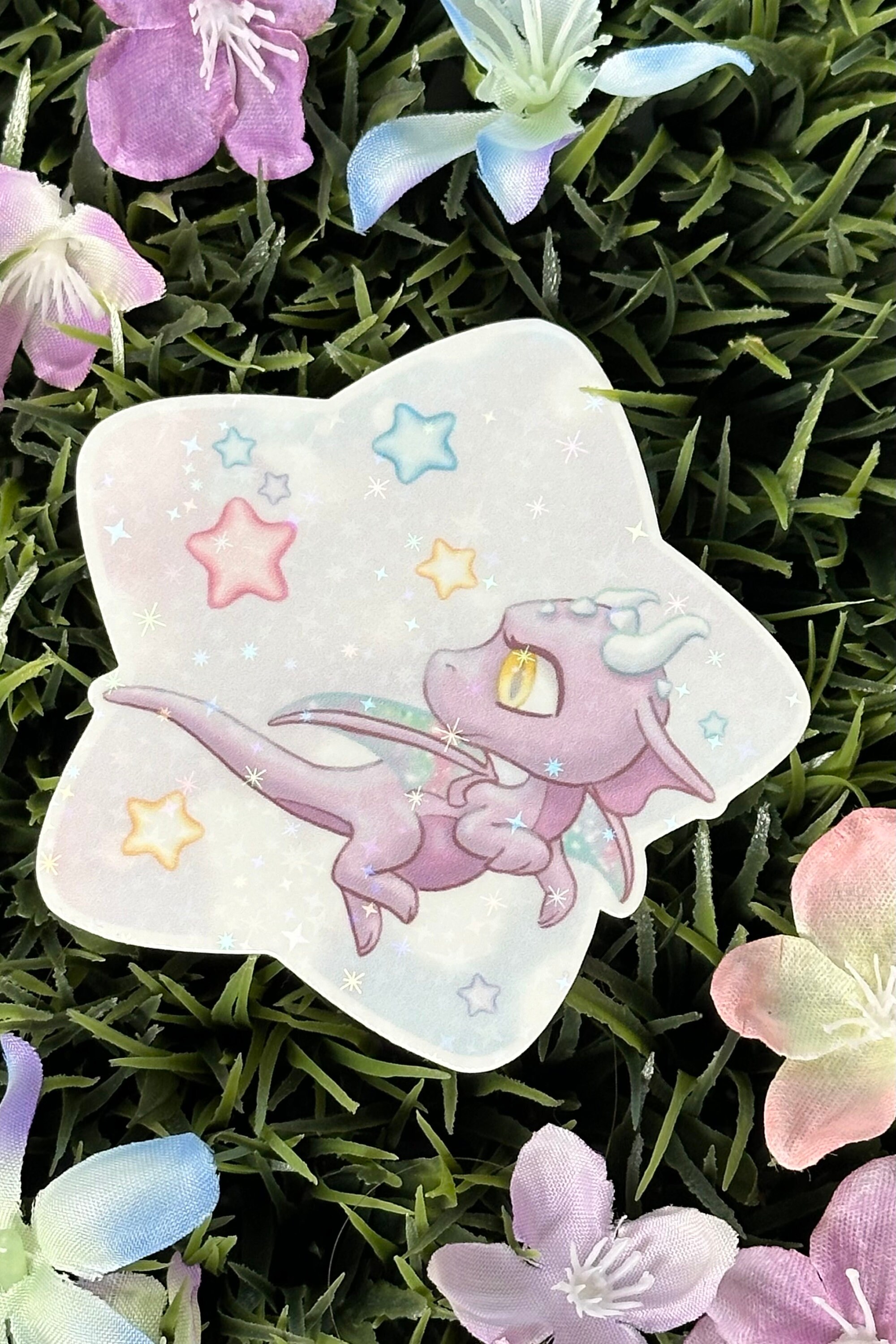 Purple Star Dragon Sticker for Laptops, Water Bottles or Journaling - Etsy