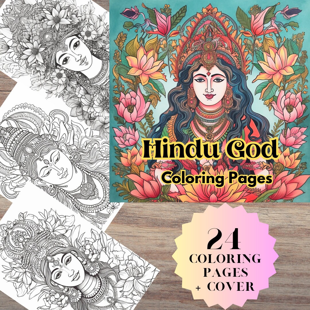 Hinduism Coloring Pages – 24 Printable Religion Art Sheets for Adults ...