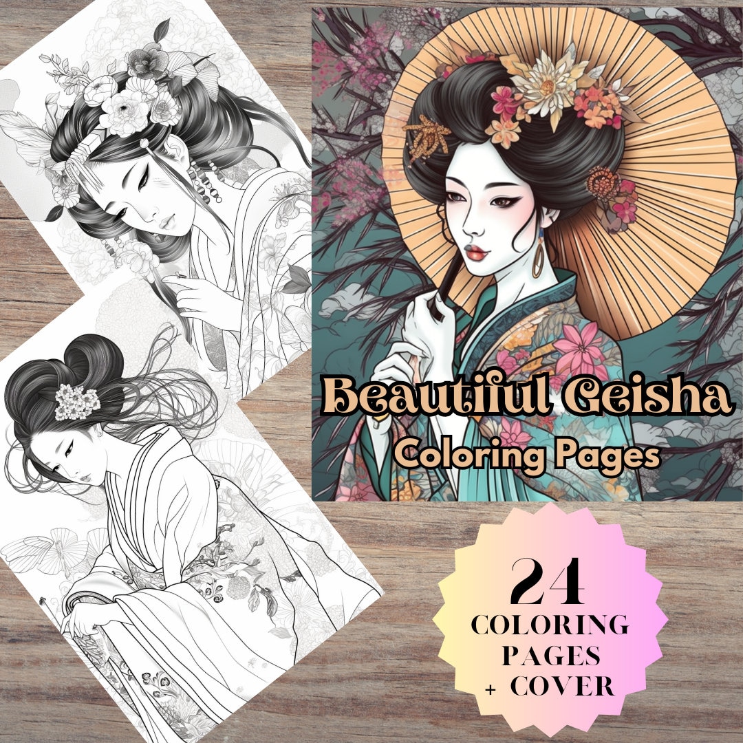 29 Japanese Geisha Coloring Pages, Printable Adult Coloring Pages ...