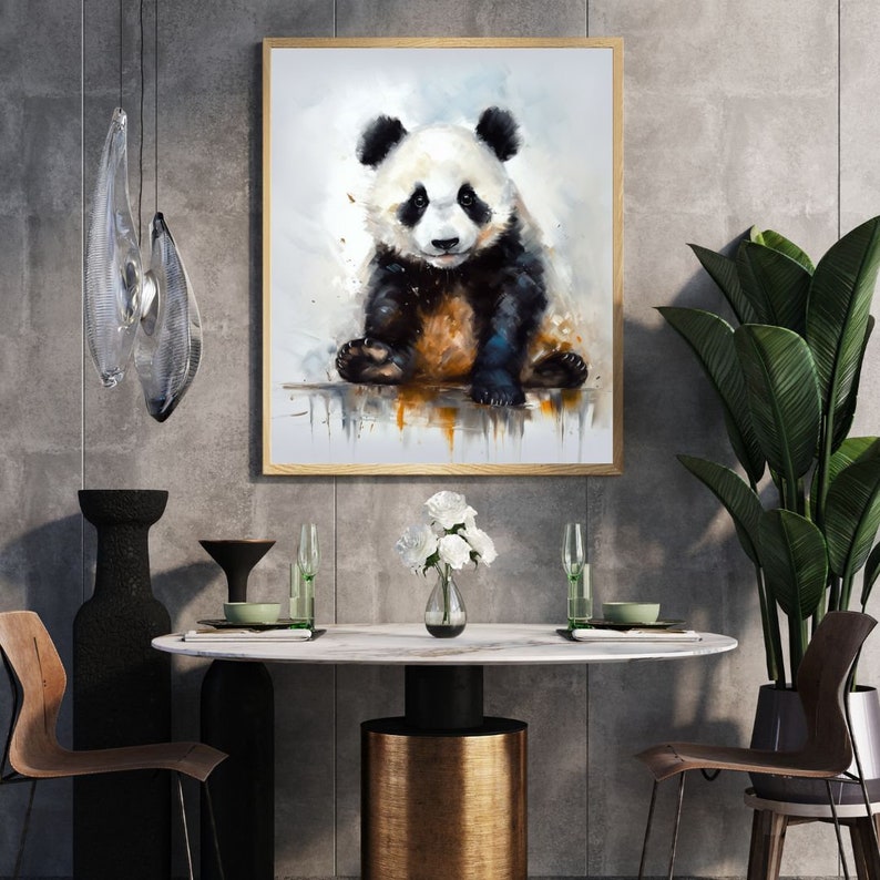 Cute Baby Panda Prints Safari Nursery Prints Oil Painting - Etsy
