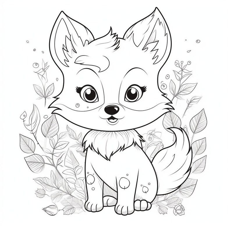 20 Forest Critters, Cute Animal Coloring Page Book, Adults + Kids ...