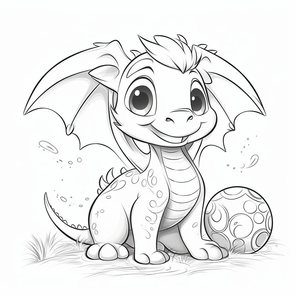20 Baby Woodland Dragon Fantasy Coloring Pages, Adults + Kids- Instant ...