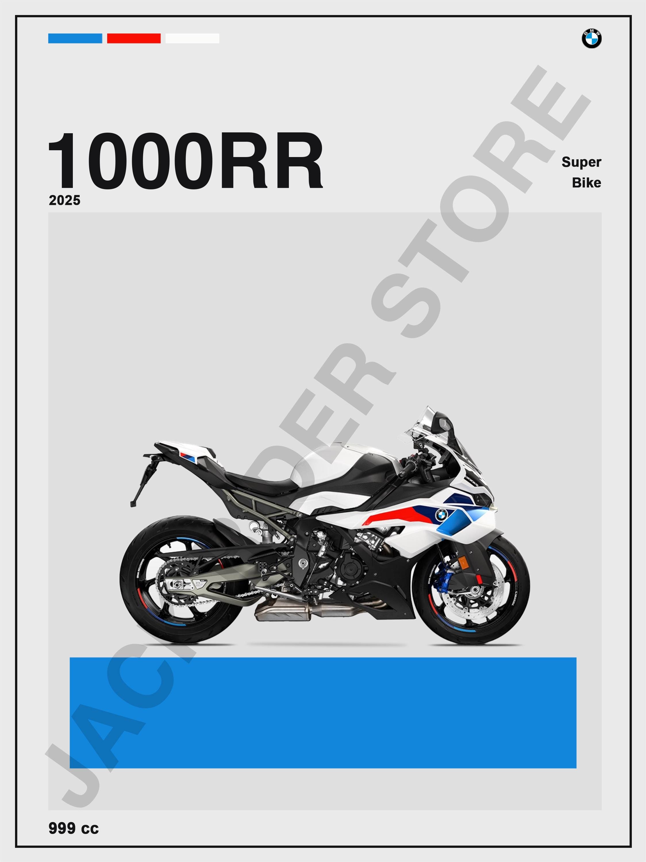 BMW S1000RR 2025 Digital Poster, Superbike Wall Art, Motorcycle Racing ...