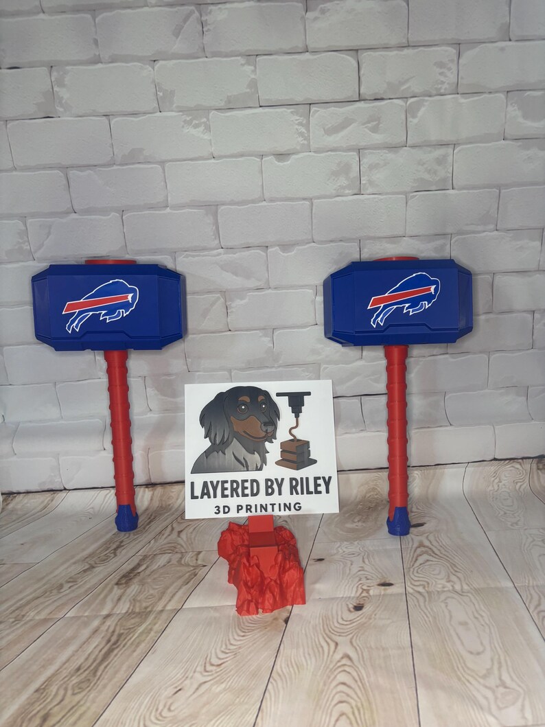 Buffalo Bills Thor Hammer: 3D Printed NFL Fan Art - Etsy