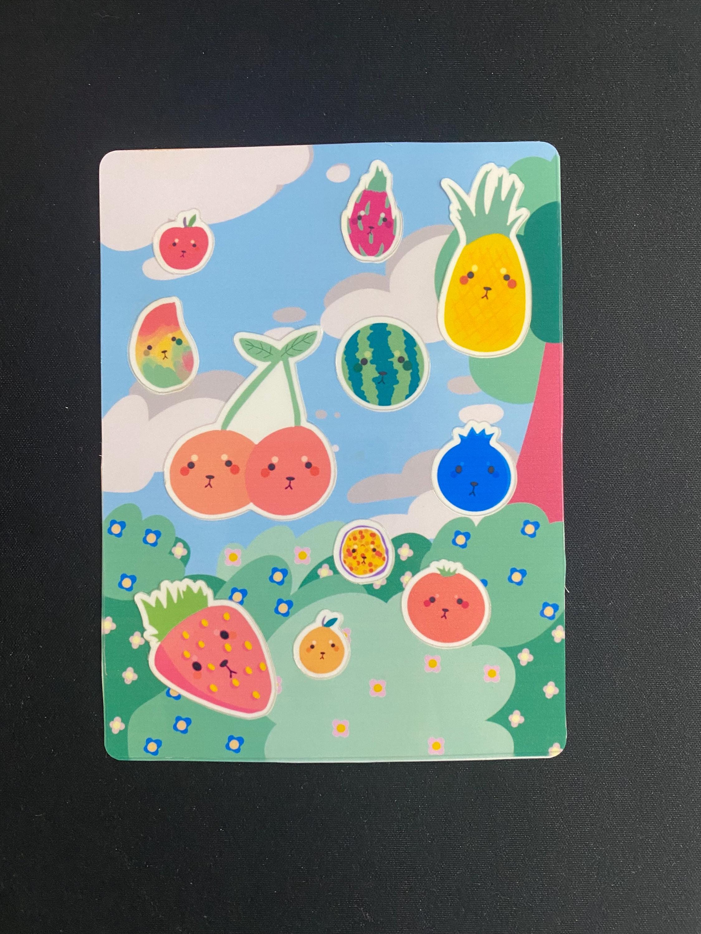 Cute Fruit Animal Faces Vinyl Sticker Sheet - Etsy