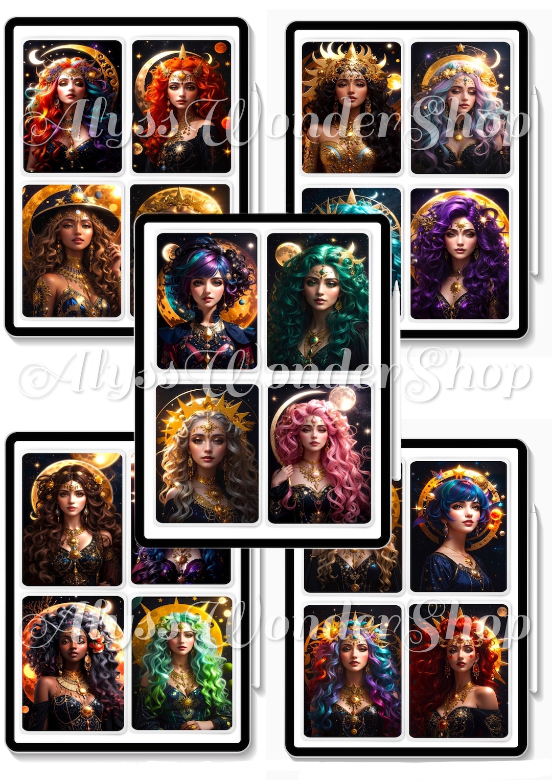 Digital Celestial Oracle Deck 20 Png Files and Goodnotes - Etsy UK