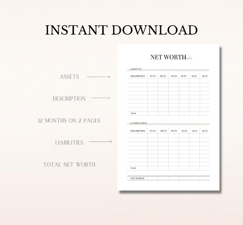 Net Worth Tracker | Investment Tracker | Financial Planner | Saving ...