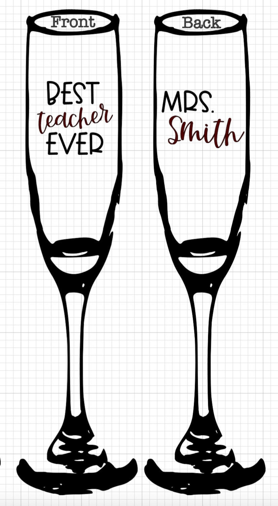 Fully Customizable Champagne Flutes - Vinyl - Etsy