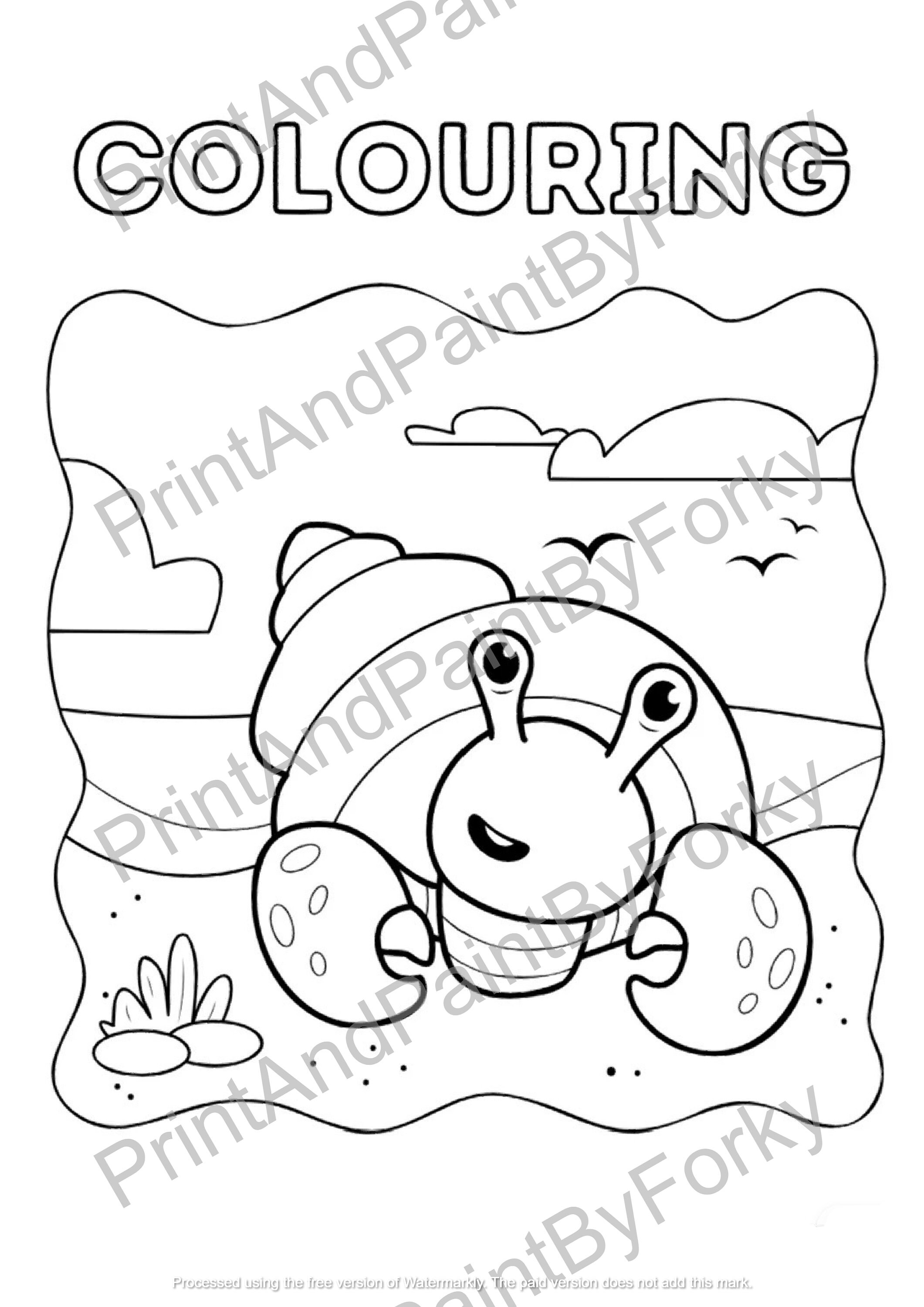 10 Pages Sea Animals Printable Colouring Pages, Digital Baby Animals ...