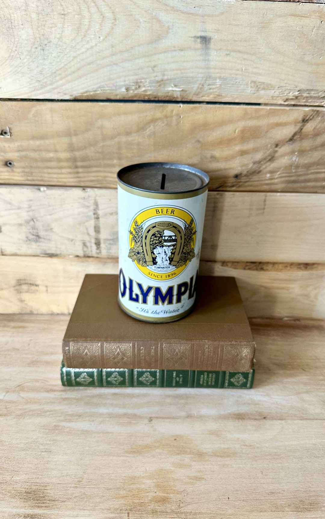 Vintage Olimpia Beer Can Bank - Etsy