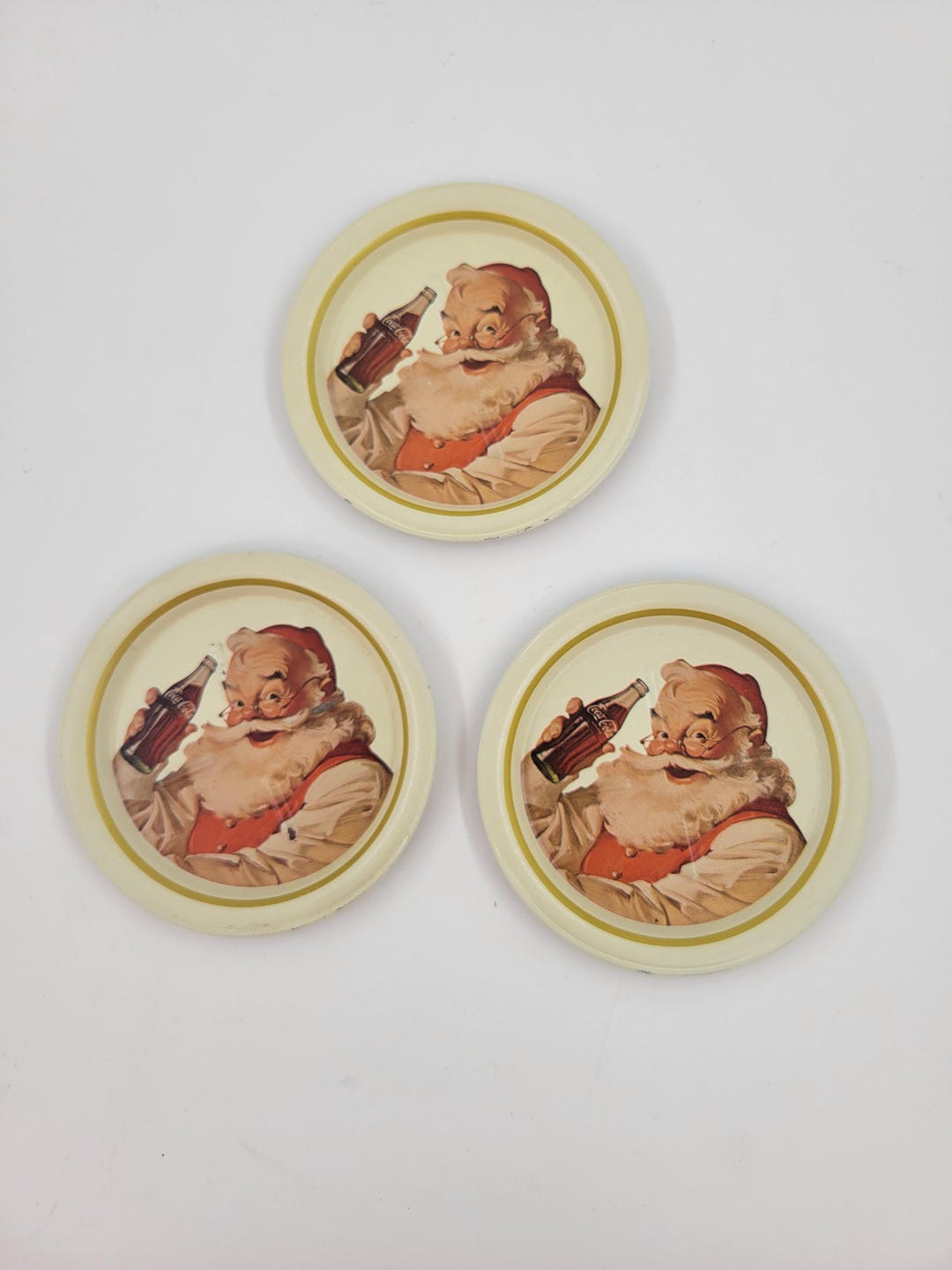 Coca-cola Coasters | Vintage Metal Coke Coasters | Set of 3 Matching ...