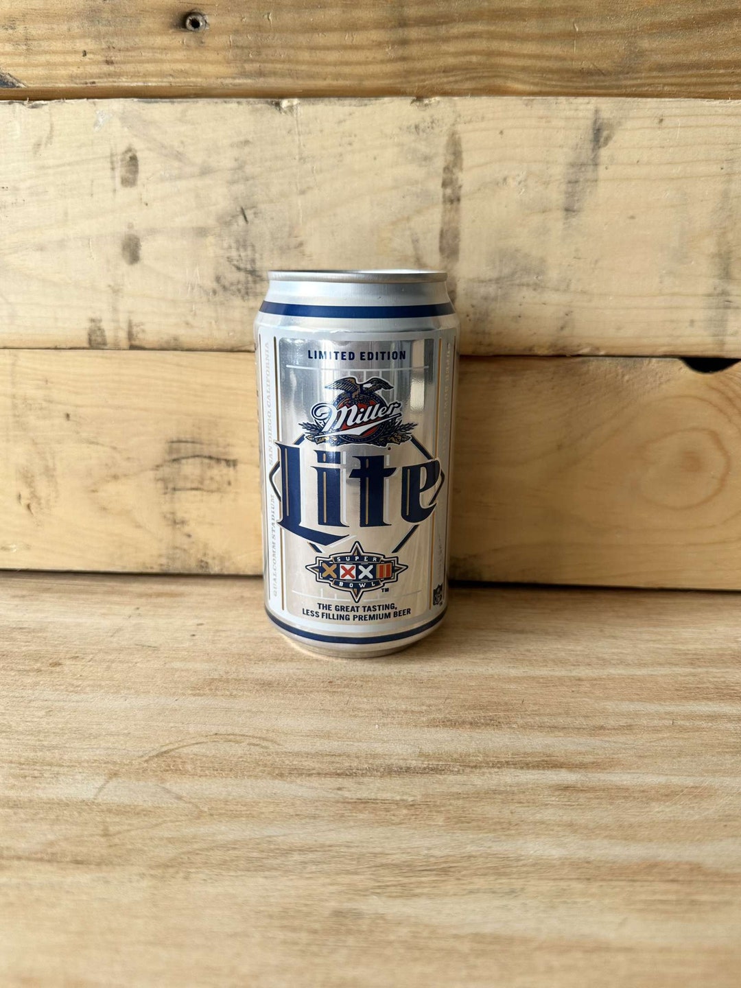 Vintage Beer Can | Miller Lite Beer Can Super Bowl 32 (empty) - Etsy