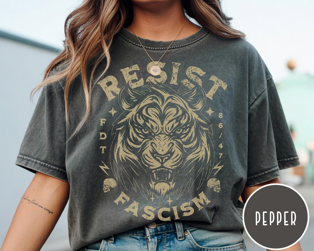 Resist Fascism Tiger Graphic Tee - Activist Protest Shirt - Etsy