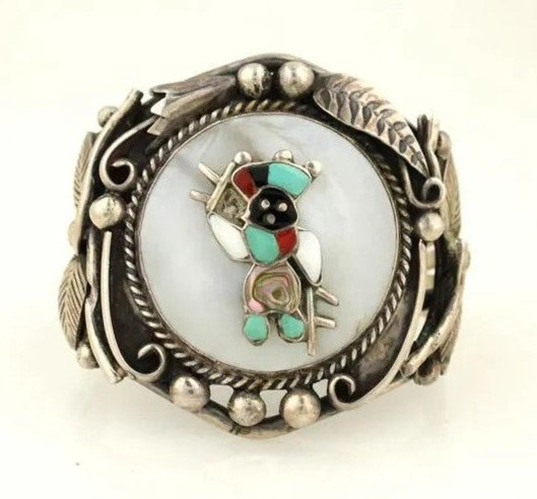 Zuni Thunderbird Sterling Cuff Bracelet: Apache Gaan Dancer Inlay - Etsy