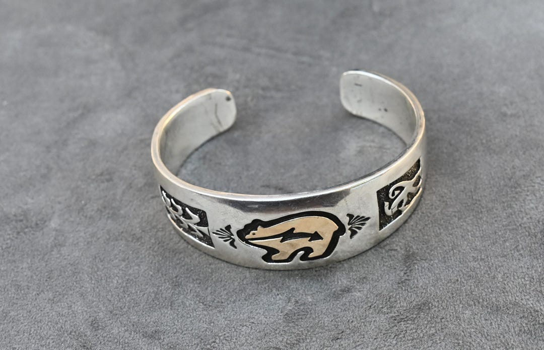 Sam Gray Navajo Cuff 14K Gold and Sterling Silver (925) Cuff 7 ...