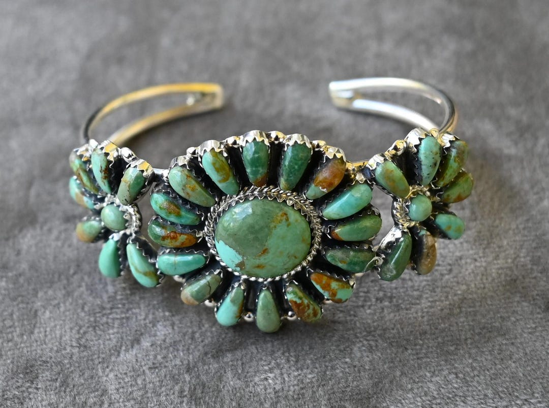 New Authentic Navajo Cuff by Davin Benally Sterling Silver & Mojave ...