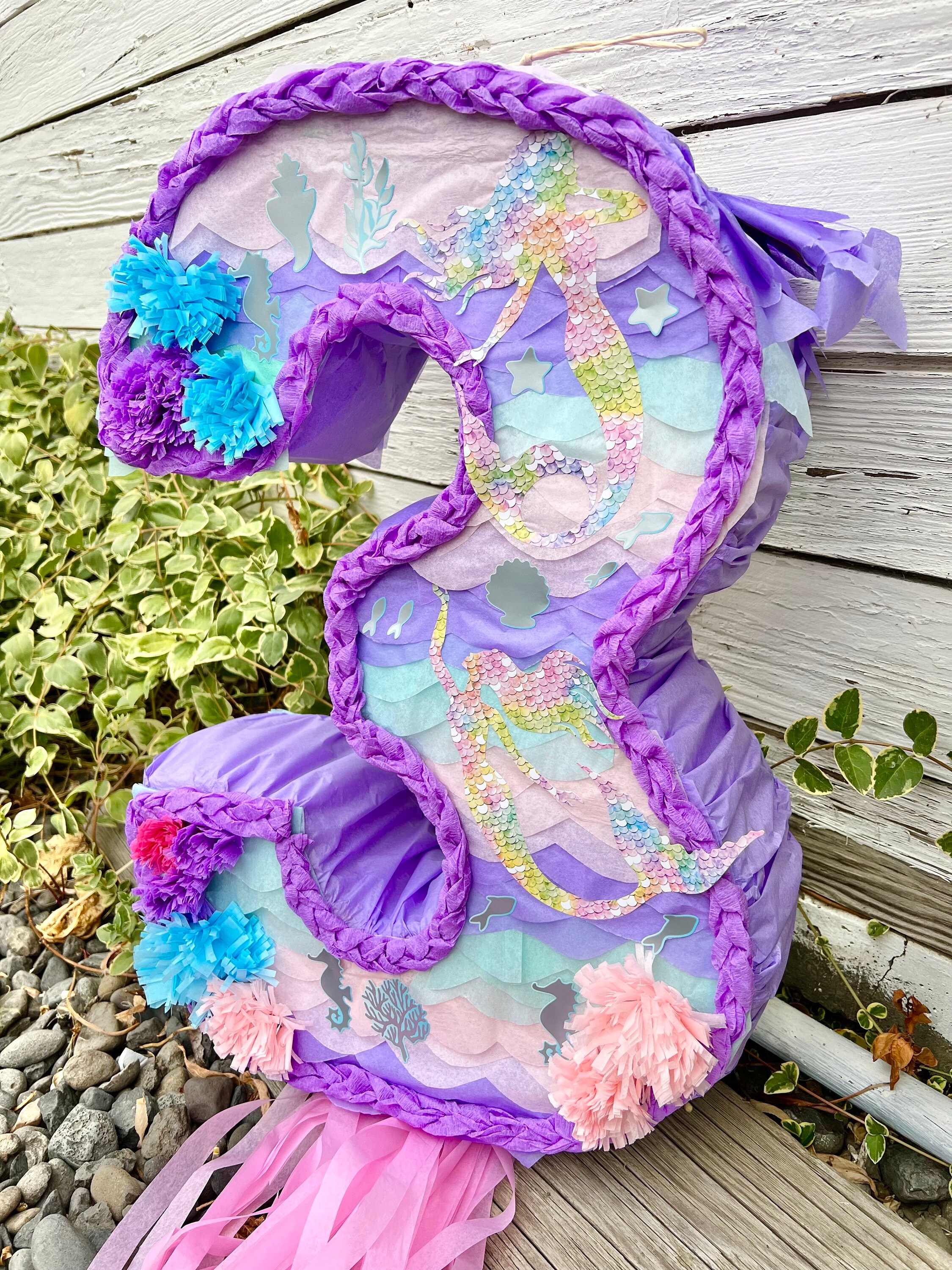 Mermaid Number Three Piñata Under the Sea Mermaid Theme (available ...