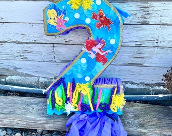 Mermaid Number Four Piñata Under the Sea Mermaid Theme available ...