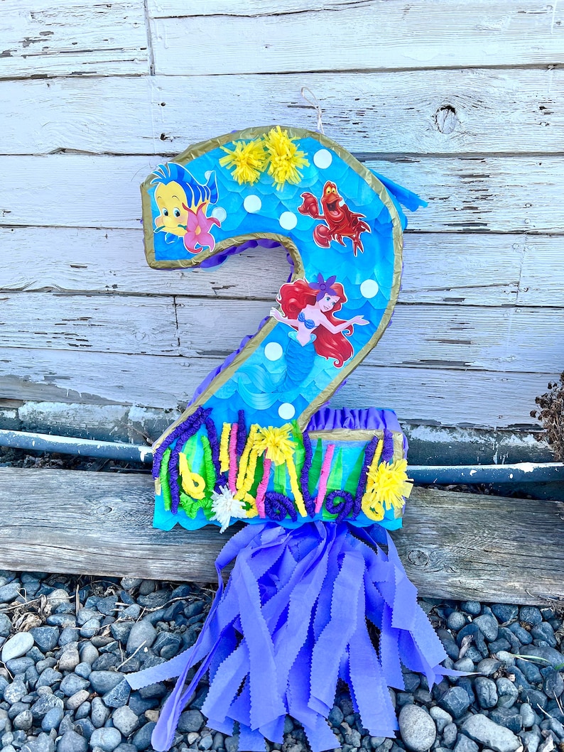 Mermaid Number Two Piñata Under the Sea Mermaid Theme (available ...